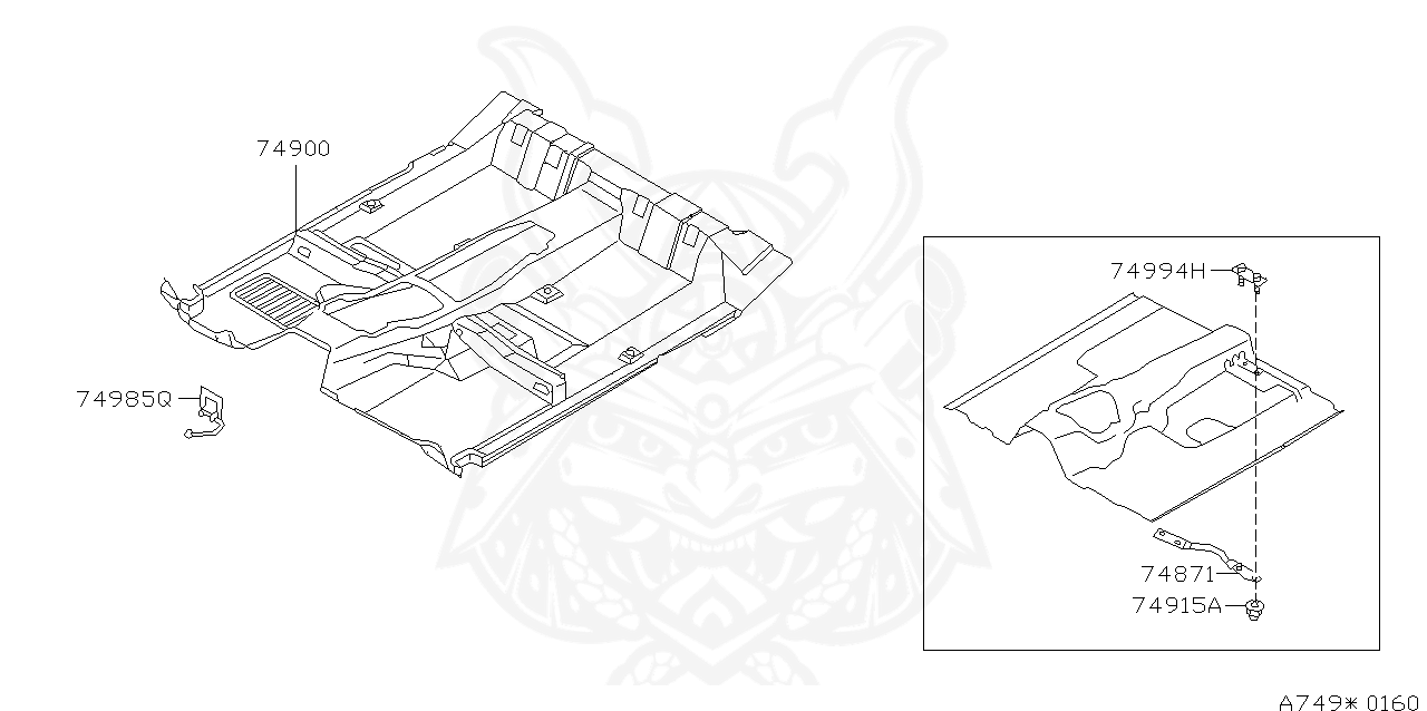 74985-40U00 - Nissan - Bracket, Carpet Front - Nengun Performance