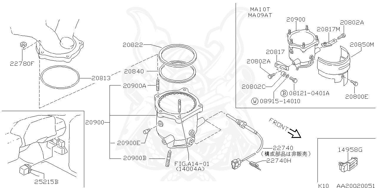 14064-01M00 - Nissan - Stud, Exhaust Tube - Nengun Performance