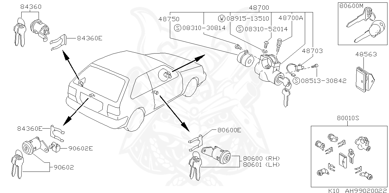 48703-06F00 - Nissan - Screw, Steering Lock - Nengun Performance
