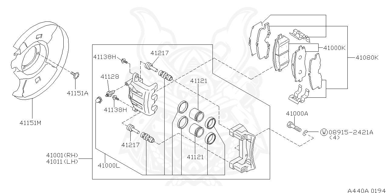 41080-09G28 - Nissan - Hardware Kit, Front Disc Brake Pad - Nengun ...