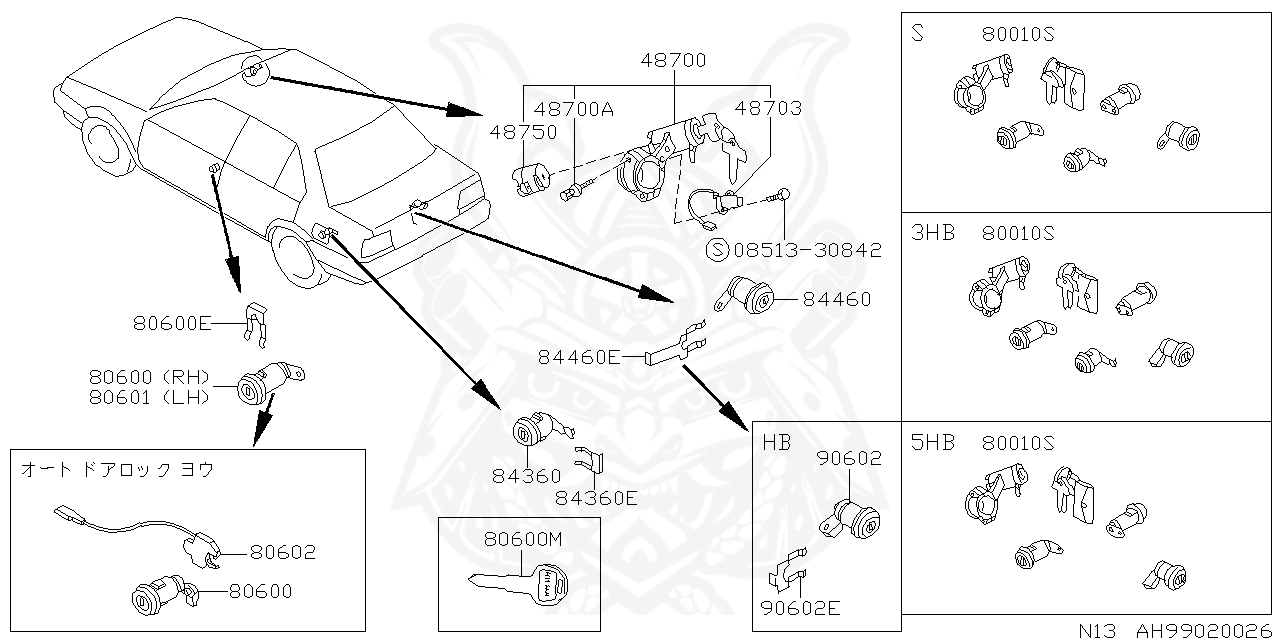 48703-06F00 - Nissan - Screw, Steering Lock - Nengun Performance