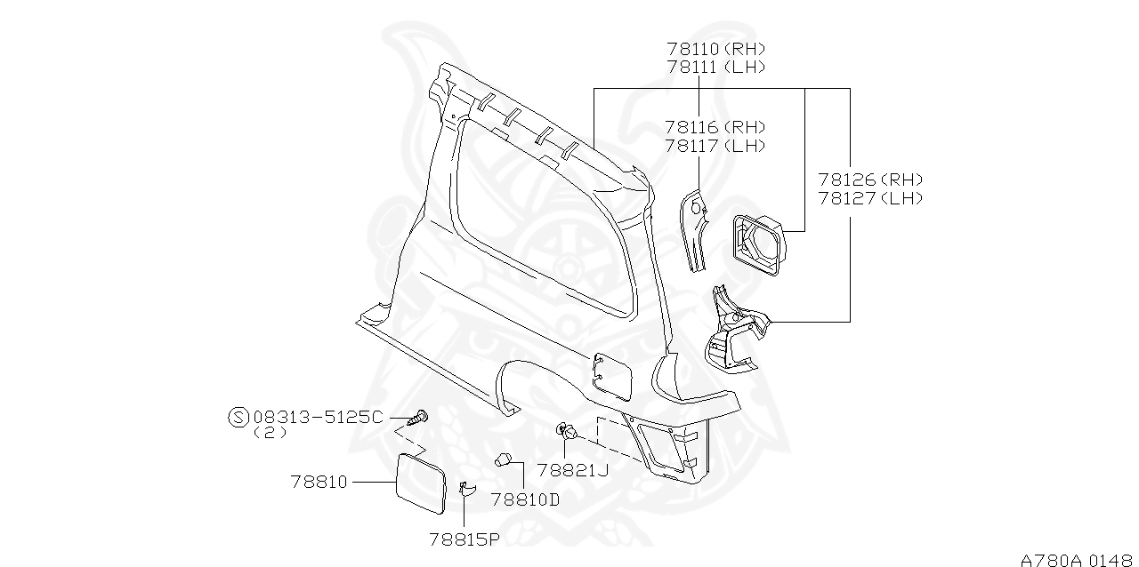 78837-70T00 - Nissan - Bumper Fuel Filler Lid - Nengun Performance
