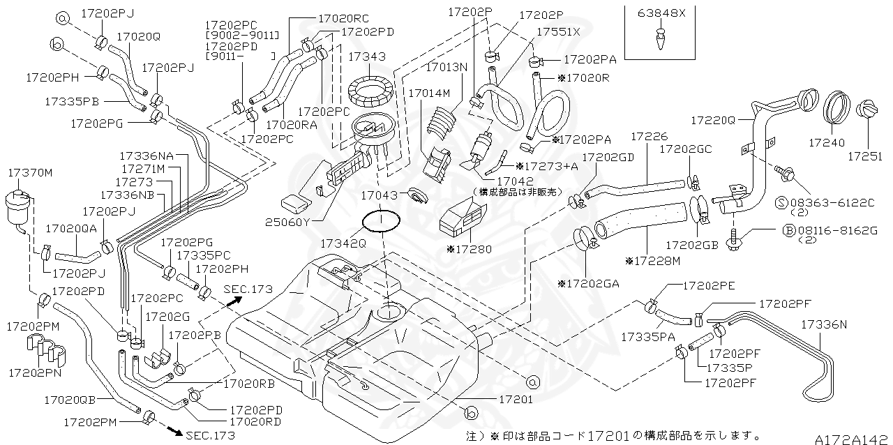 17342-50J00 - Nissan - Padkin, Fuel Gauge - Nengun Performance