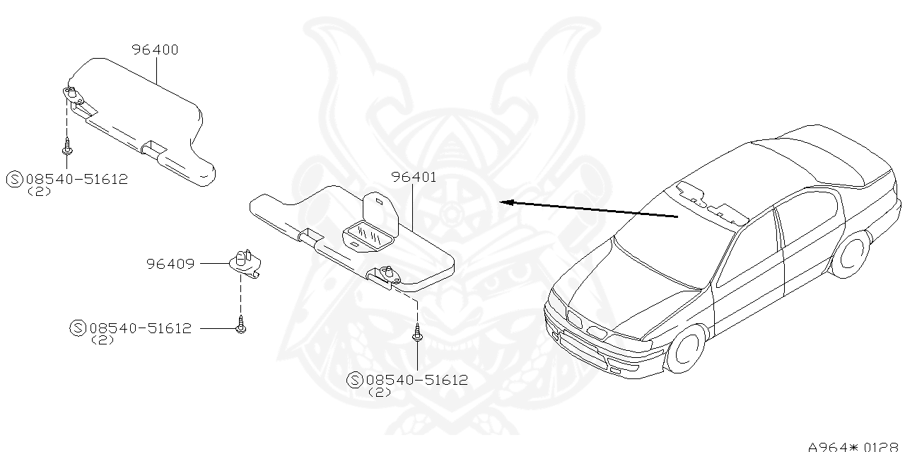96409-3J000 - Nissan - Holder, Sun Visor - Nengun Performance