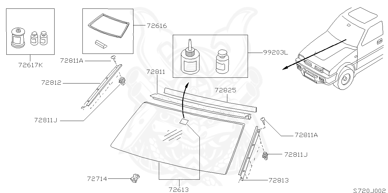 72714-0P005 - Nissan - Spacer, Glass - Nengun Performance