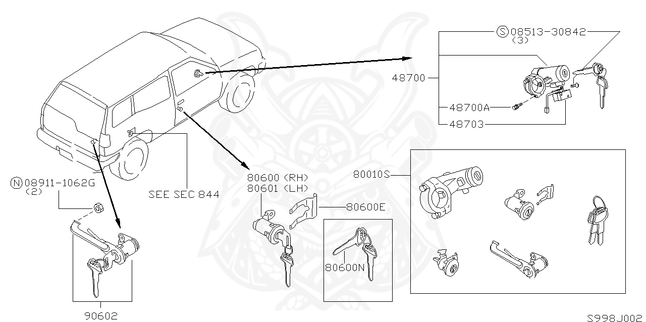 48703-06F00 - Nissan - Screw, Steering Lock - Nengun Performance