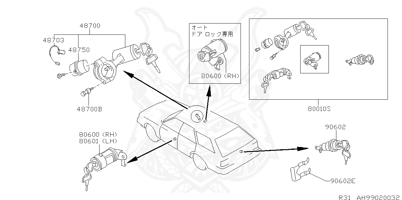 48703-06F00 - Nissan - Screw, Steering Lock - Nengun Performance