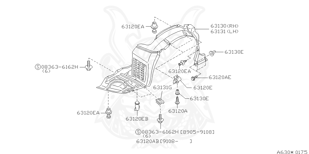 63842-05U80 - Nissan - Protector Front Fender RH - Nengun Performance