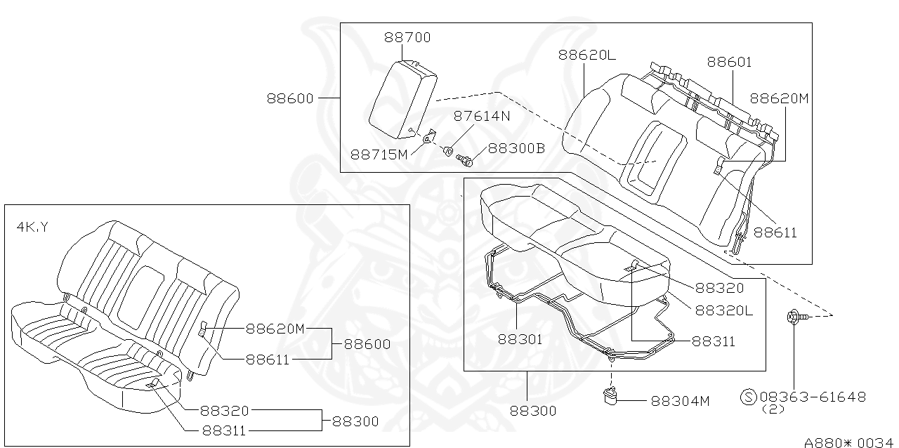 88304-51E00 - Nissan - Clip, Rear Seat - Nengun Performance