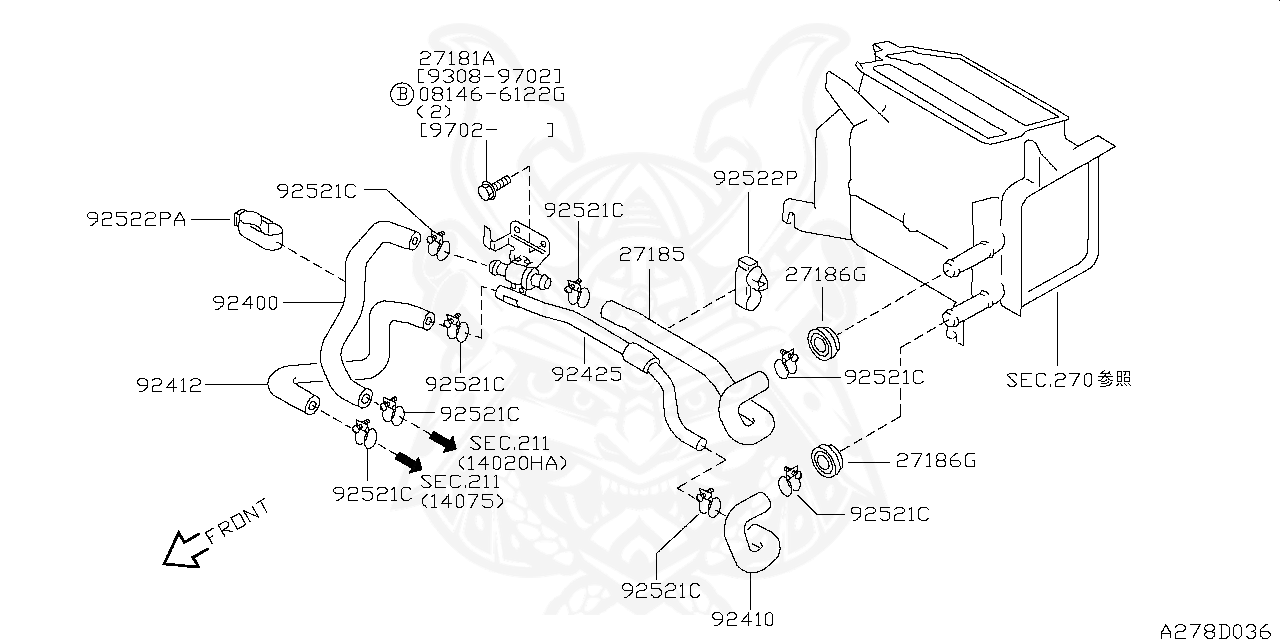92400-24U00 - Nissan - Hose, Heat Inlet - Nengun Performance
