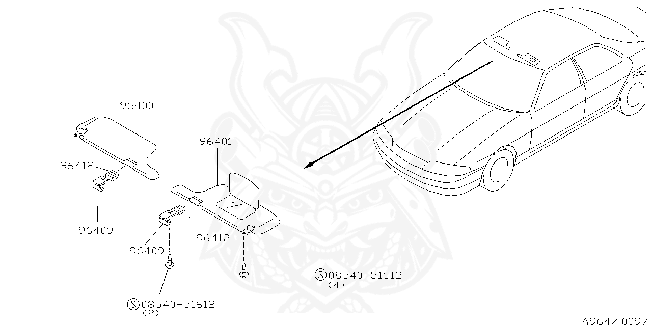 96409-15U02 - Nissan - Holder, Sun Visor - Nengun Performance