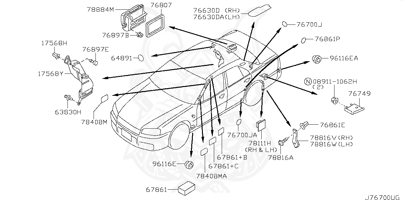 64890-U7400 - Nissan - Drain Hole Cover - Nengun Performance