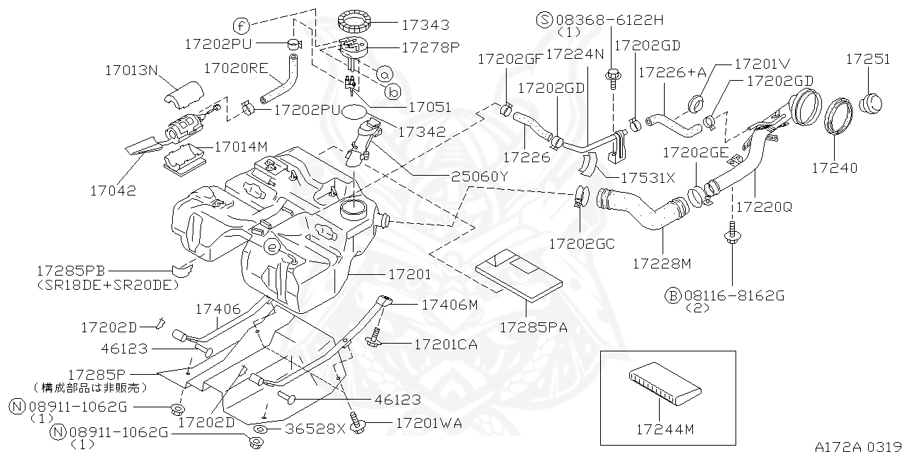 17343-79900 - Nissan - Plate, Lock Fuel Gauge - Nengun Performance
