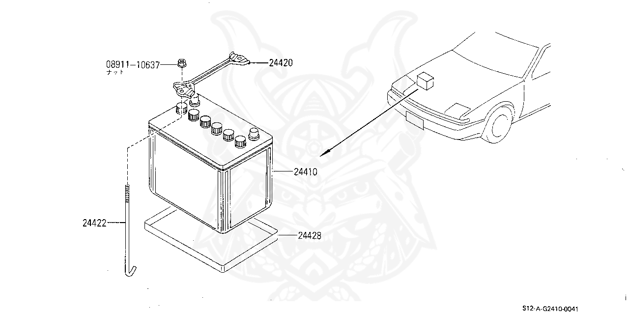 24425-89903 - Nissan - Battery Fixing Rod - Nengun Performance