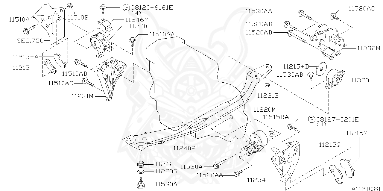 11215-54E00 - Nissan - Stopper, Rubber Engine Mounting - Nengun Performance