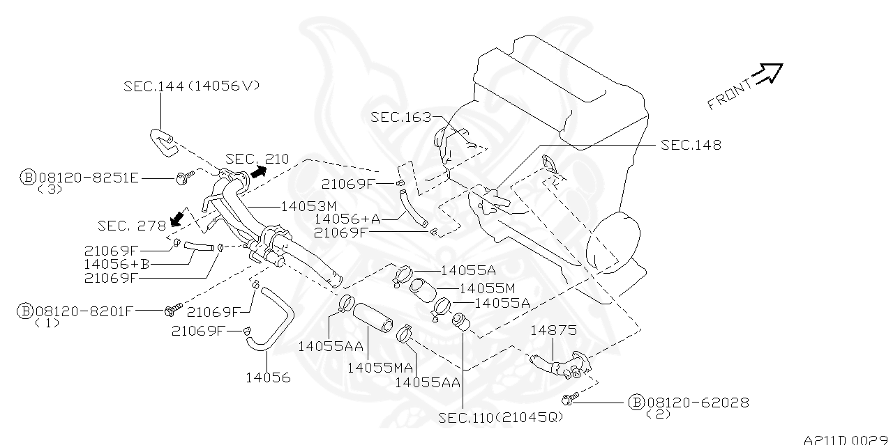 14056-79E00 - Nissan - Hose, Water - Nengun Performance