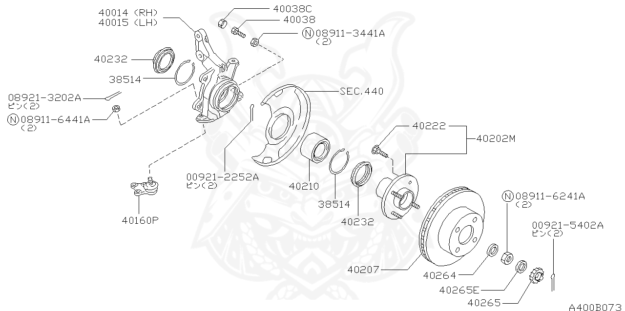 43222-70T00 - Nissan - Bolt, Hub - Nengun Performance