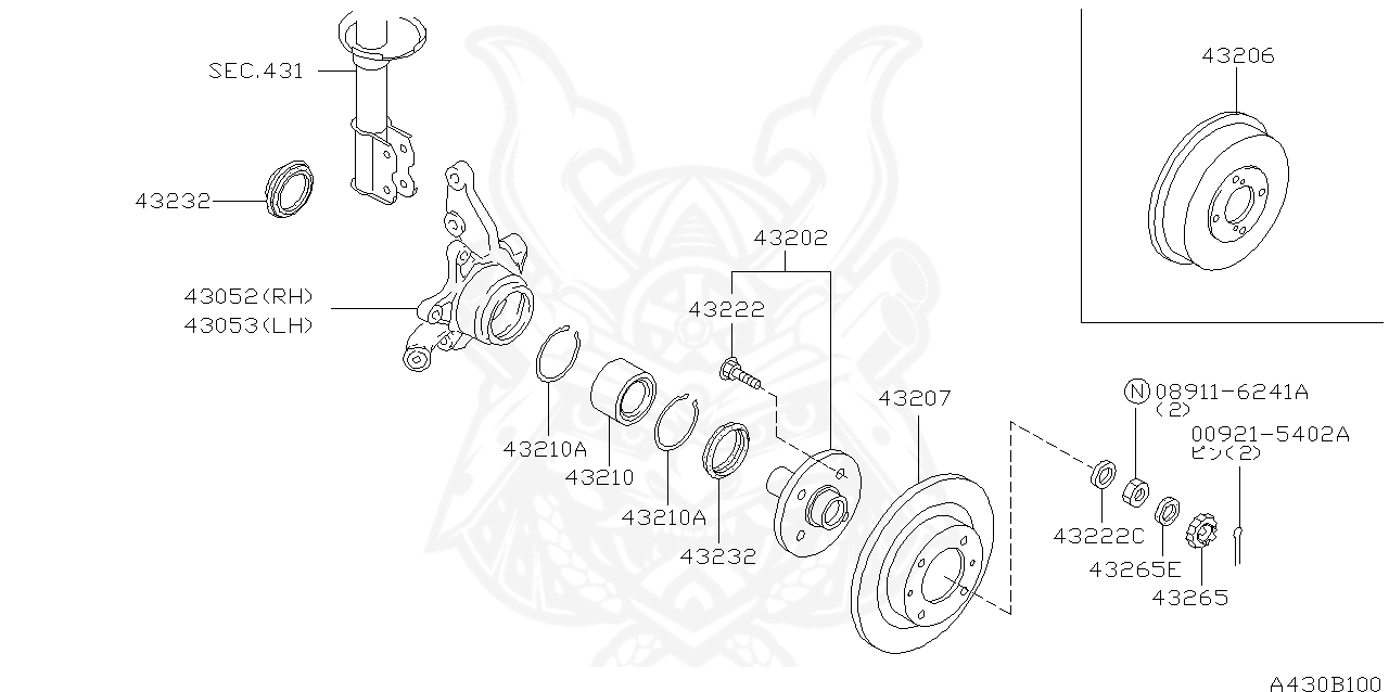 43222-41B00 - Nissan - Bolt, Hub - Nengun Performance