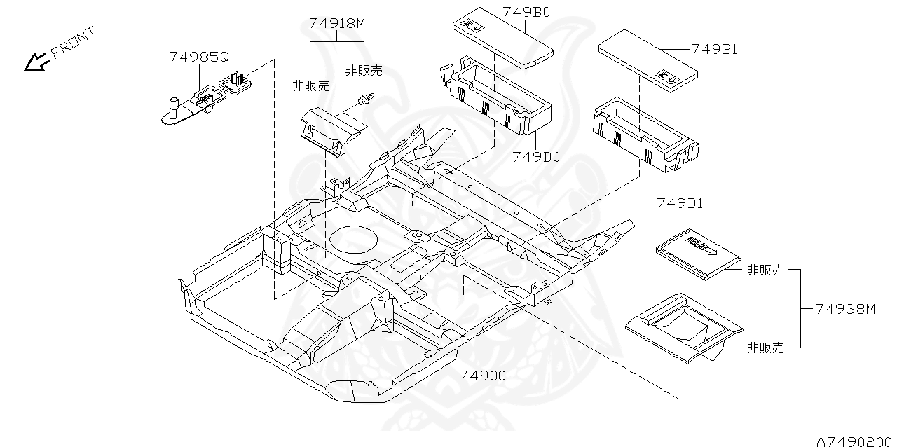 74985-40U00 - Nissan - Bracket, Carpet Front - Nengun Performance