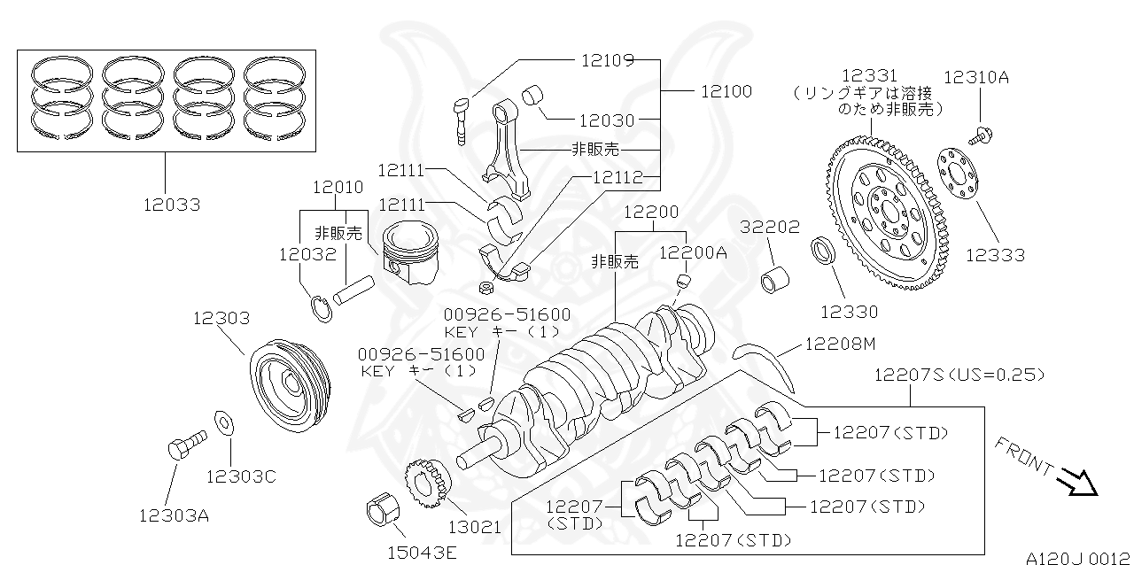 12207-60J00 - Nissan - Bearing Set, Crank Shaft - Nengun Performance
