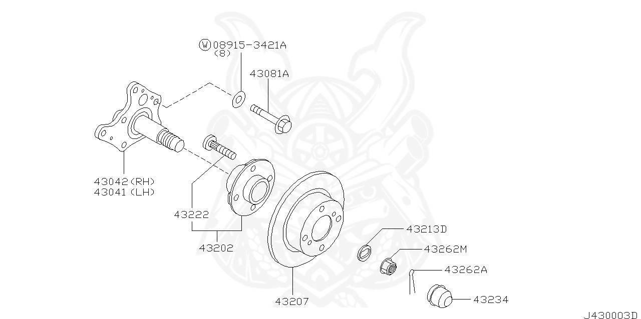 43222-41B00 - Nissan - Bolt, Hub - Nengun Performance