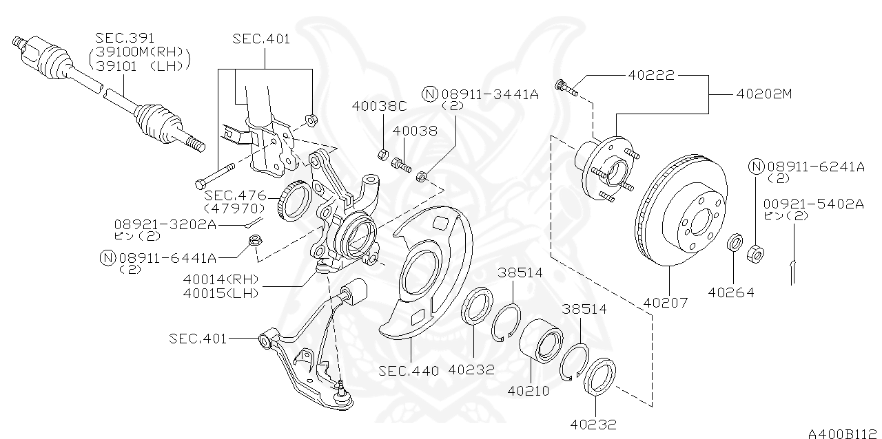 43222-70T00 - Nissan - Bolt, Hub - Nengun Performance