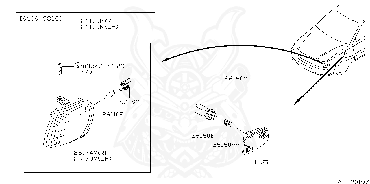 26244-D4002 - Nissan - Socket Assembly, Side Turn Signal Lamp - Nengun ...