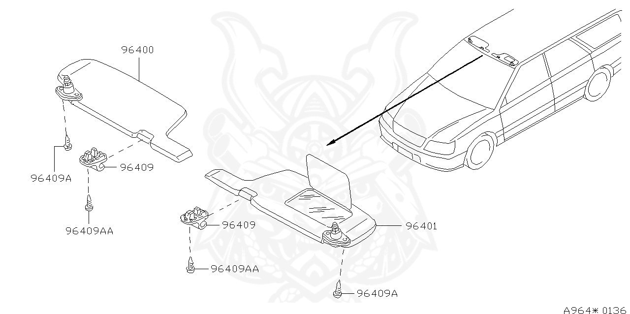 96409-3J000 - Nissan - Holder, Sun Visor - Nengun Performance