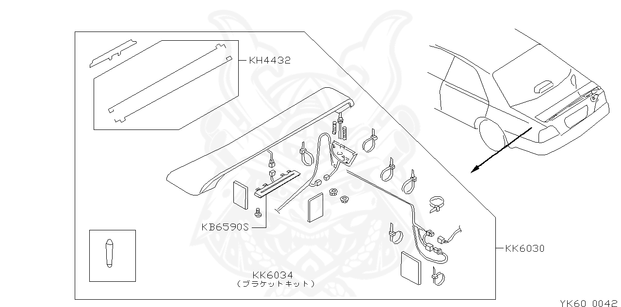 B6590-0E000 - Nissan - High Mount Lamp, Rear Spoiler - Nengun Performance