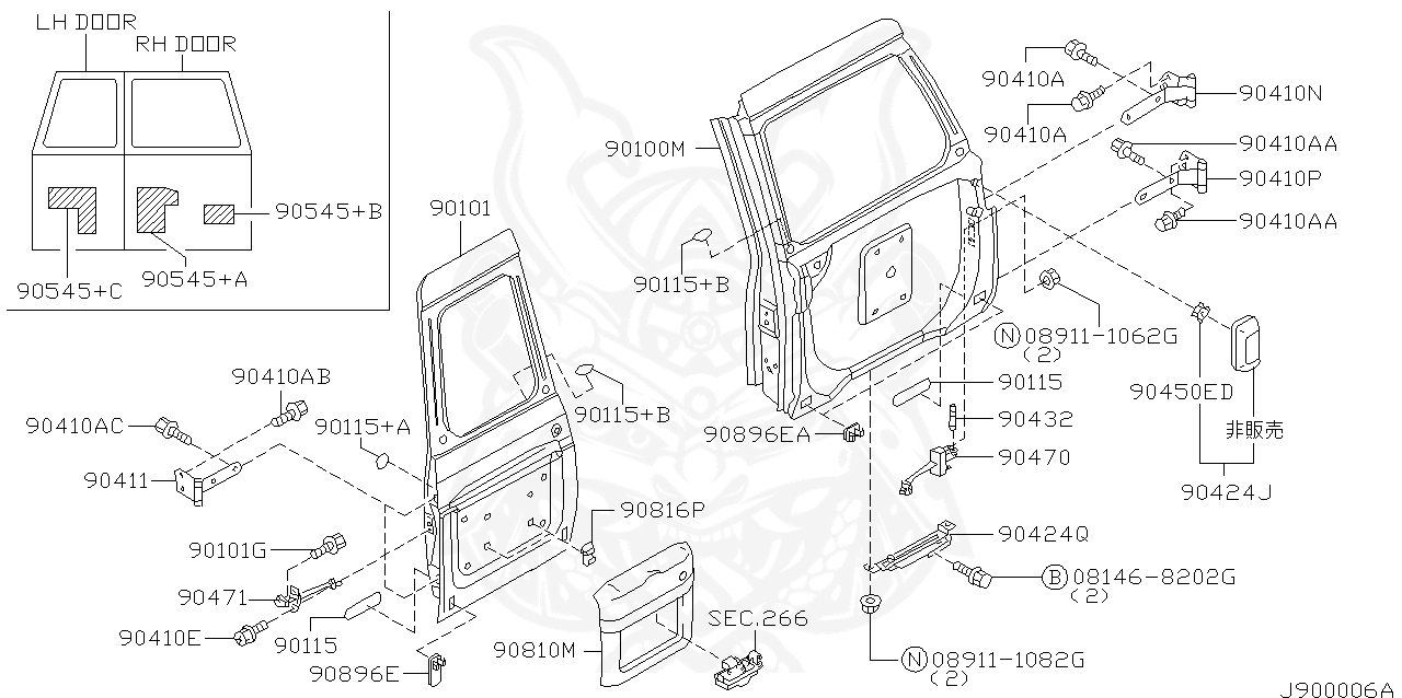 90810-VD20C - Nissan - Finisher Assembly, Back Door - Nengun Performance