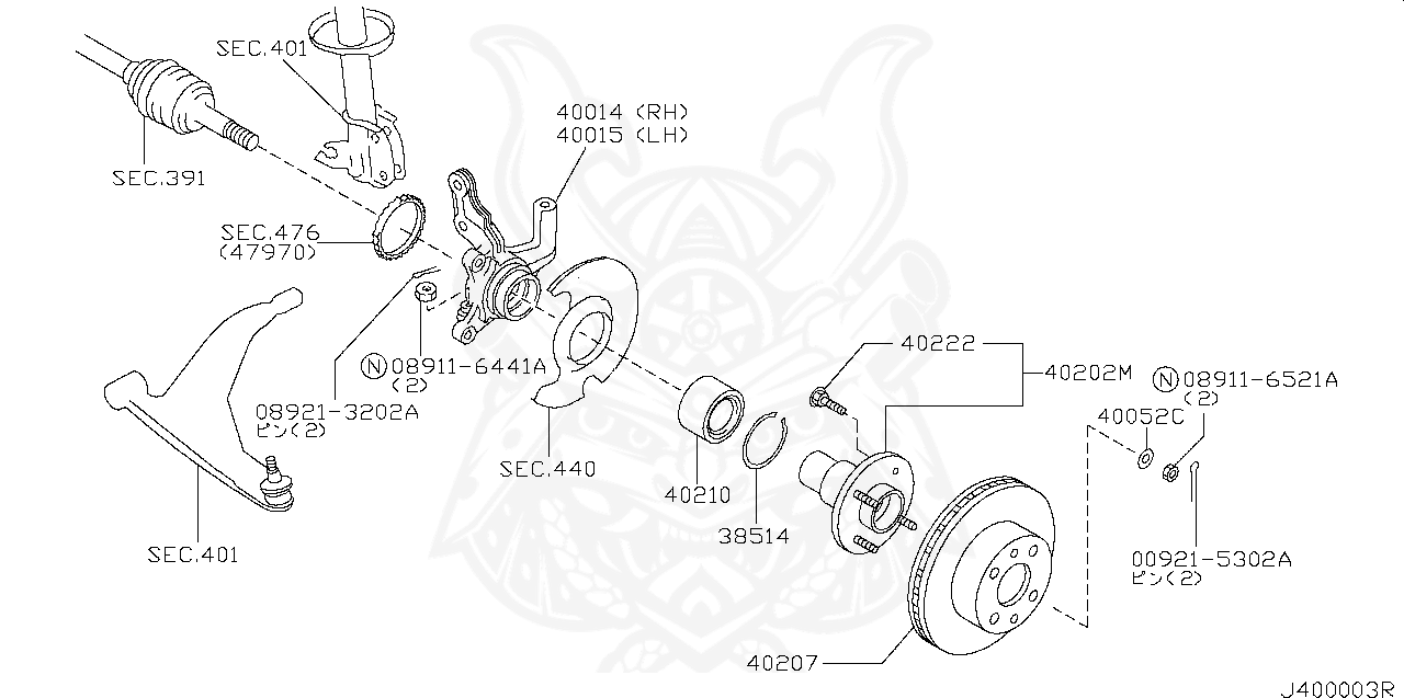 43222-70T00 - Nissan - Bolt, Hub - Nengun Performance