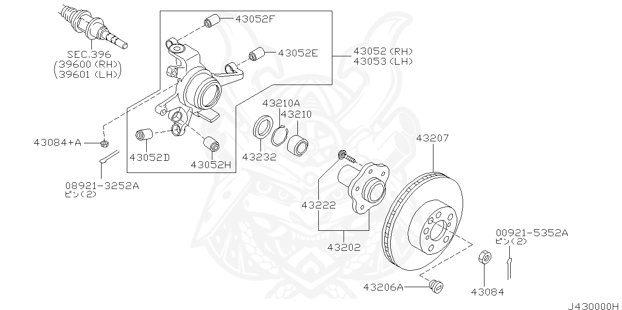 40262-2Y000 - Nissan - Nut, Rock Clear Axle Bearing - Nengun Performance