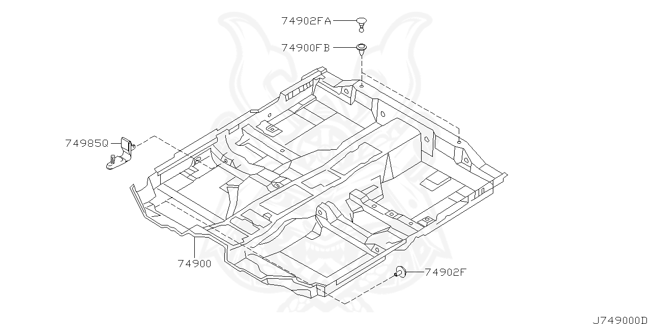 74985-40U00 - Nissan - Bracket, Carpet Front - Nengun Performance