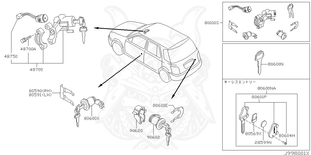 48703-06F00 - Nissan - Screw, Steering Lock - Nengun Performance