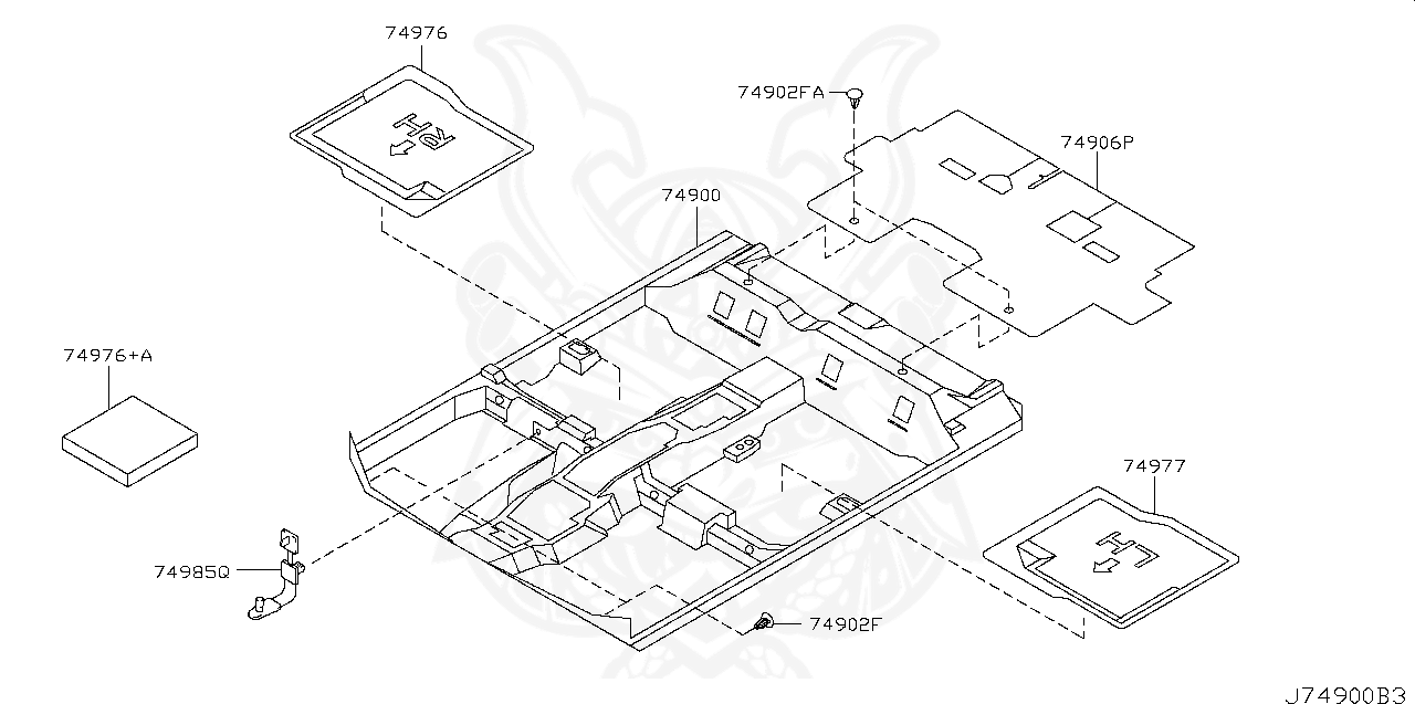 74985-40U00 - Nissan - Bracket, Carpet Front - Nengun Performance