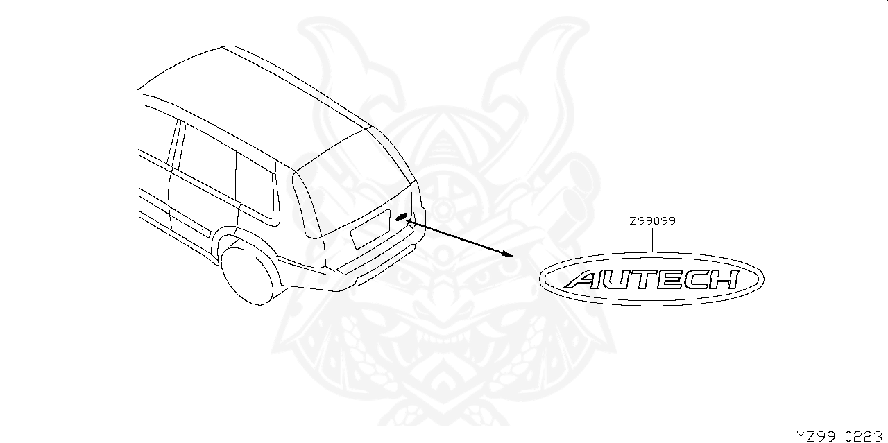 99081-1A003 - Nissan - Emblem, Rear Autech - Nengun Performance