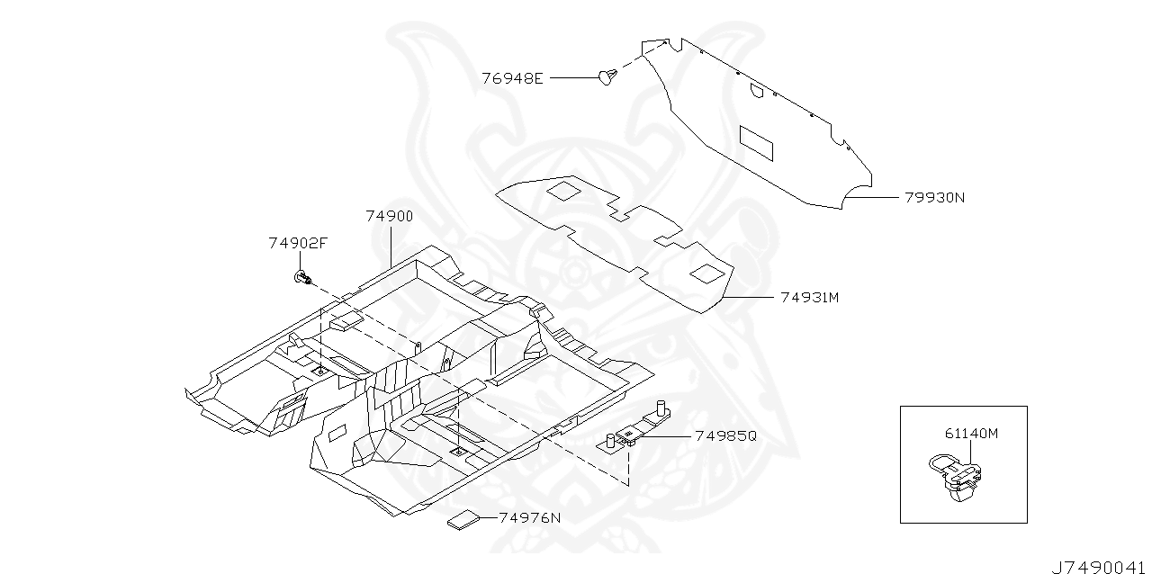 74985-40U00 - Nissan - Bracket, Carpet Front - Nengun Performance