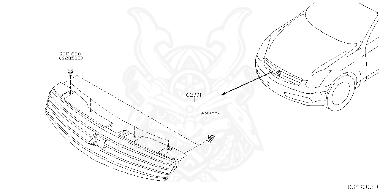76882-0M060 - Nissan - Clip, Front Grille - Nengun Performance