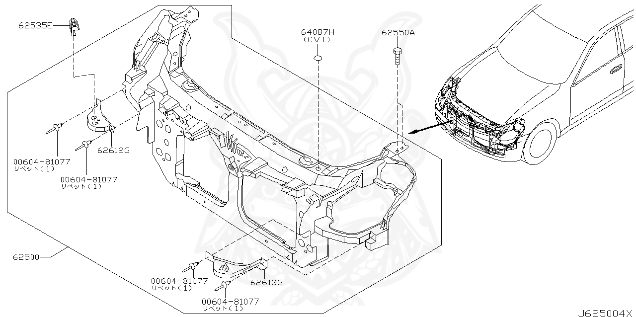 64891-W5000 - Nissan - Fastener Front Door Inside - Nengun Performance