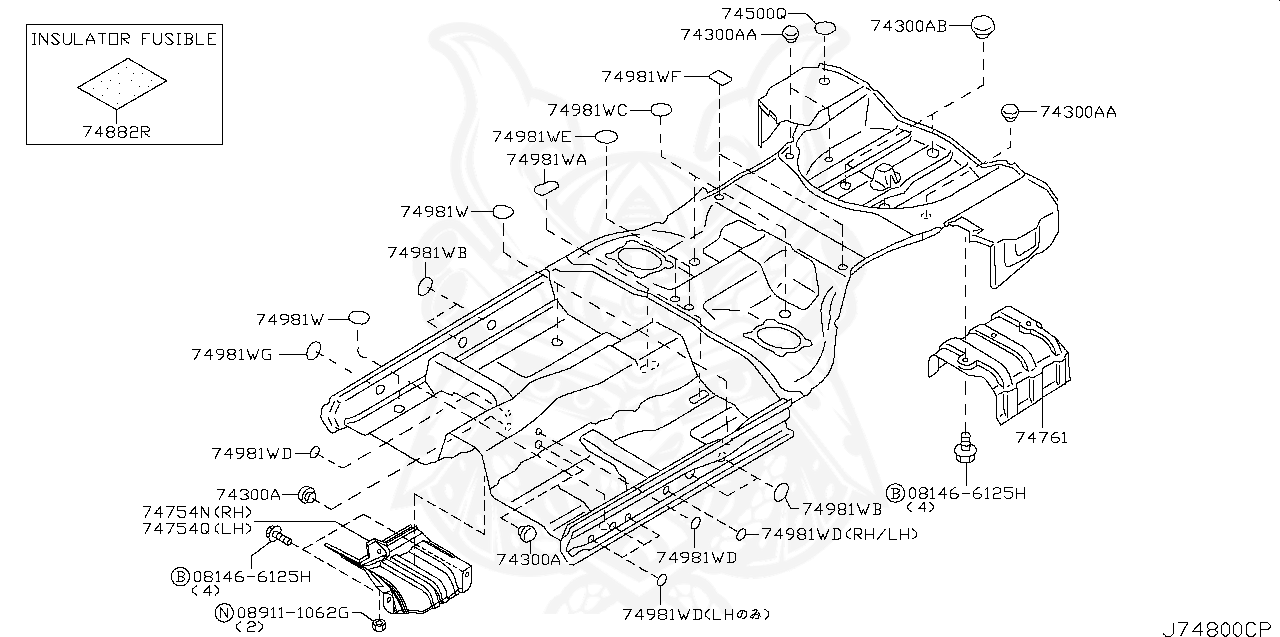 74849-0E000 - Nissan - Cover, Hall - Nengun Performance