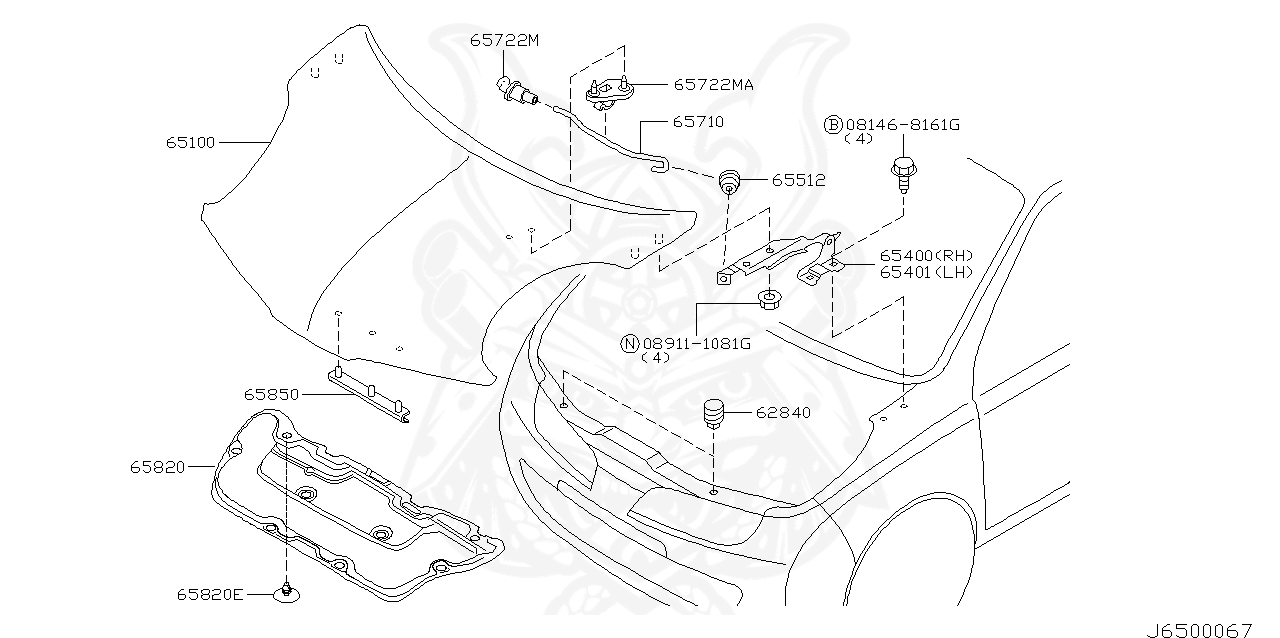 65822-3U010 - Nissan - Bumper, Hood - Nengun Performance