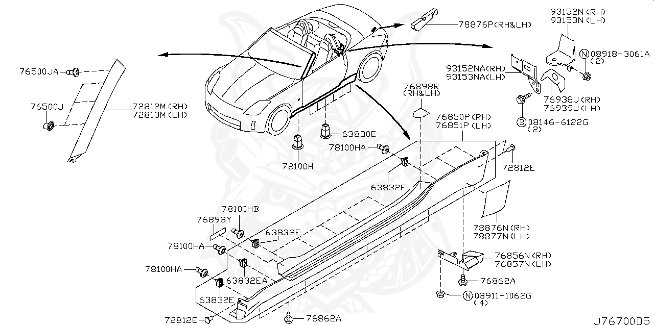 76848-35F00 - Nissan - Grommet - Nengun Performance