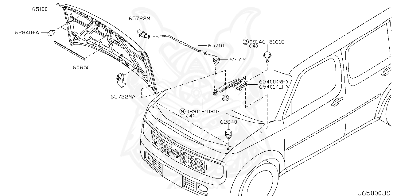 65822-3U010 - Nissan - Bumper, Hood - Nengun Performance