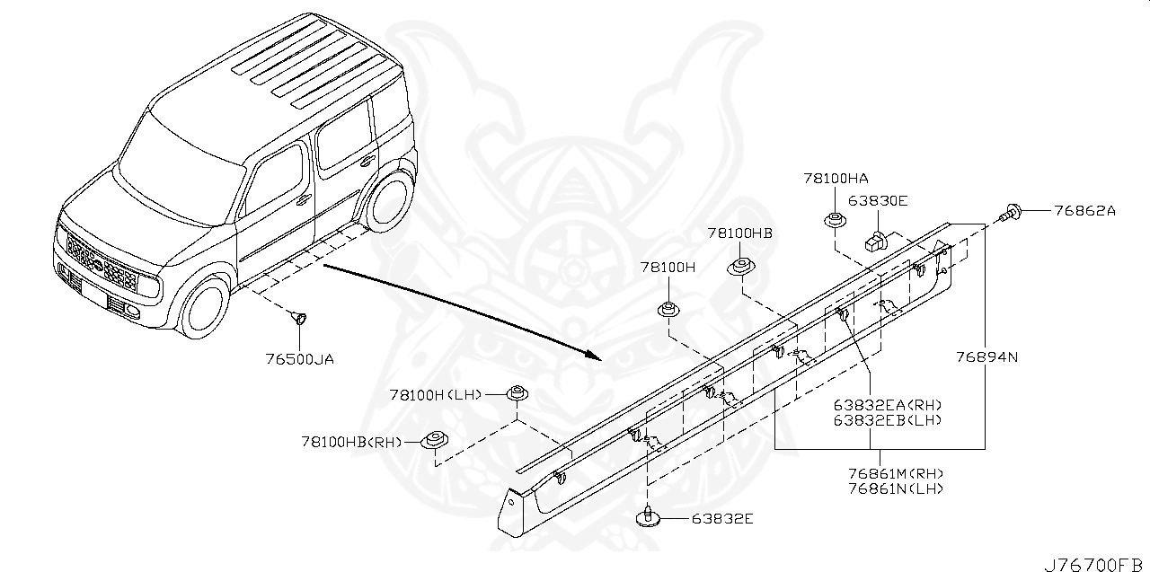 76848-35F00 - Nissan - Grommet - Nengun Performance