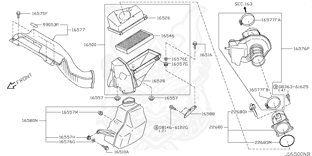 16557-6N200 - Nissan - Mounting, Rubber Air Cleaner - Nengun Performance