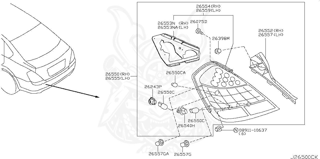 26557-2U000 - Nissan - Grommet - Nengun Performance