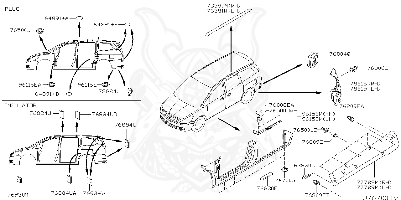 64890-U7400 - Nissan - Drain Hole Cover - Nengun Performance