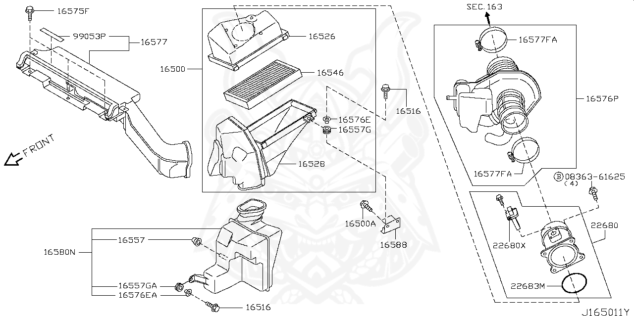 16557-6N200 - Nissan - Mounting, Rubber Air Cleaner - Nengun Performance