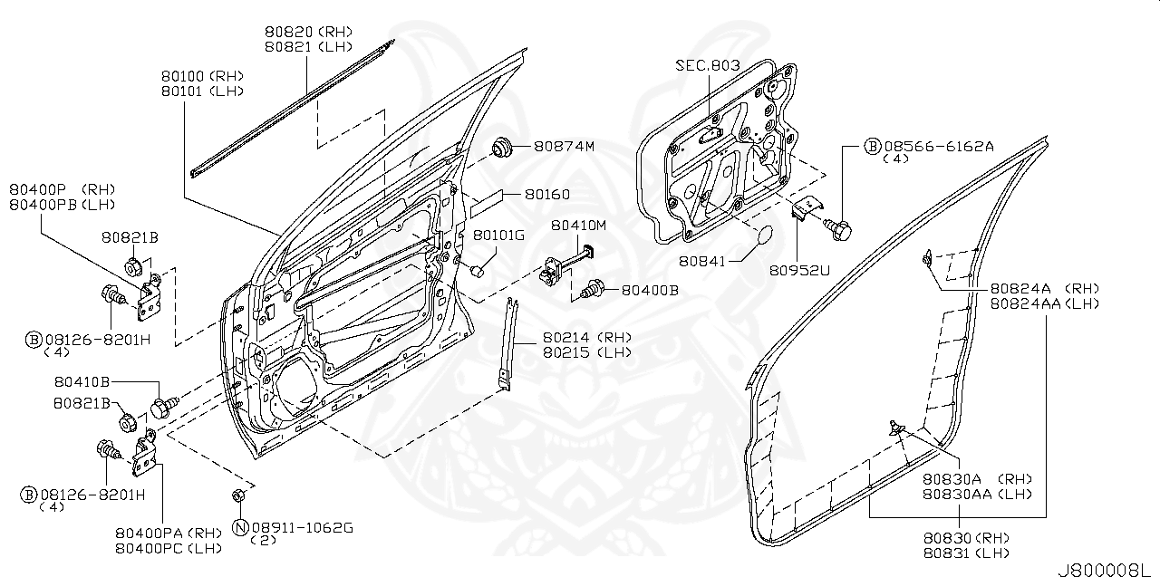 01553-09311 - Nissan - Clip, Weatherstrip - Nengun Performance