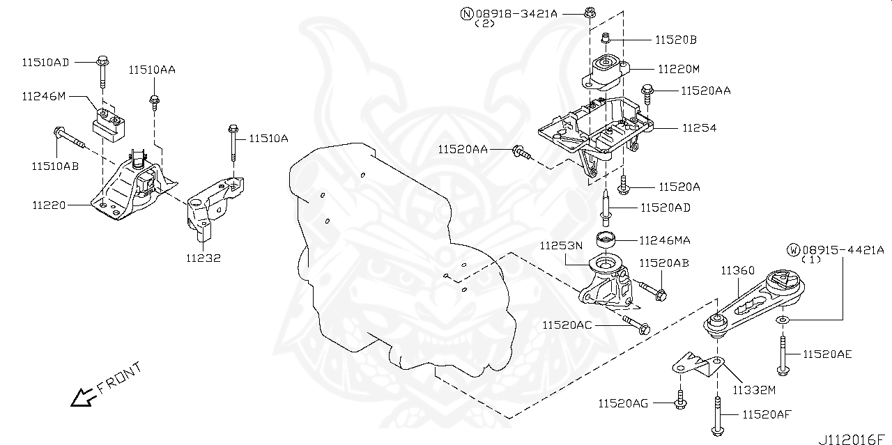 11220-ED000 - Nissan - Insulator Assembly, Engine Mounting Front Lh ...